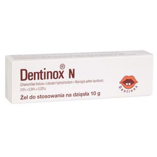 Dentinox N (150 mg + 3,4 mg + 3,2 mg)/ g, żel do stosowania na dziąsła ...
