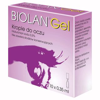 Biolan Gel 0,3%, krople do oczu, 0,35 ml x 10 minimsów - cena | Gemini