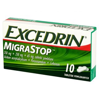 Excedrin Migra Stop 250 mg + 250 mg + 65 mg, 10 tabletek powlekanych ...