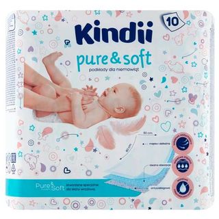 Kindii Pure & Soft, podkłady dla niemowląt, jednorazowe, 60 cm x 60 cm ...