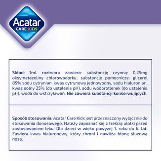 Acatar Care Kids 0,25 mg/ml, aerozol do nosa dla dzieci 1-6 lat, roztwór, 15 ml - cena | Apteka ...