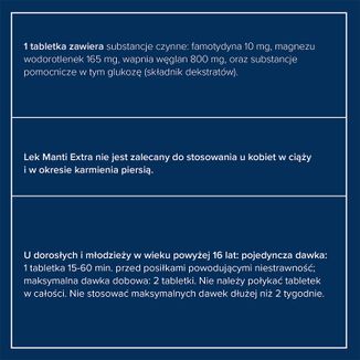 Manti Extra 10 mg + 165 mg + 800 mg, 12 tabletek do rozgryzania i żucia ...