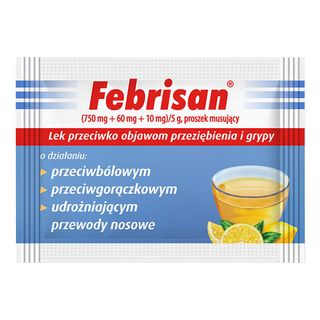 Febrisan (750 mg + 60 mg + 10 mg)/ 5 g, proszek musujący, 16 saszetek ...