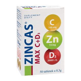 Zincas Max C + D3, 50 tabletek - cena | Gemini